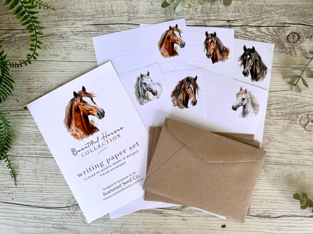 BEAUTIFUL HORSES Collection Writing Paper Set - HORSE Themed Notepaper ...