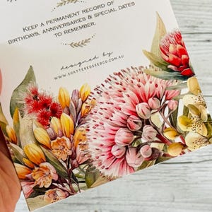 Australian Florals Perpetual Calendar Birthday Record Book Nature Lover ...