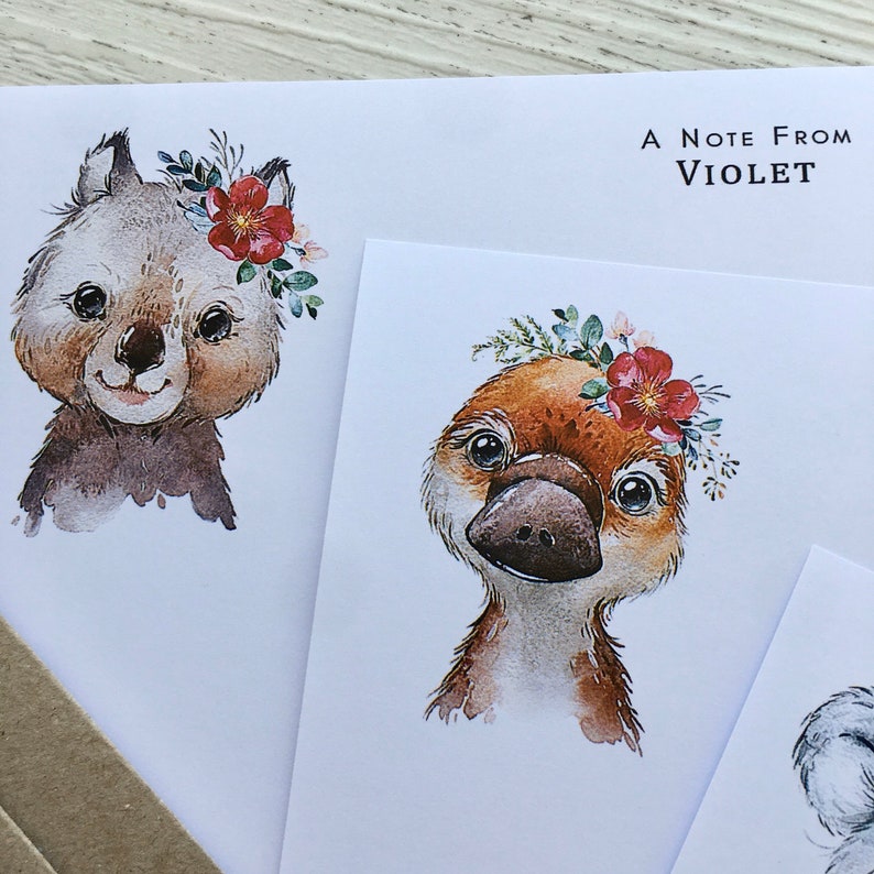 Personalised Writing Paper Set AUSTRALIAN ANIMALS Set Of | Etsy