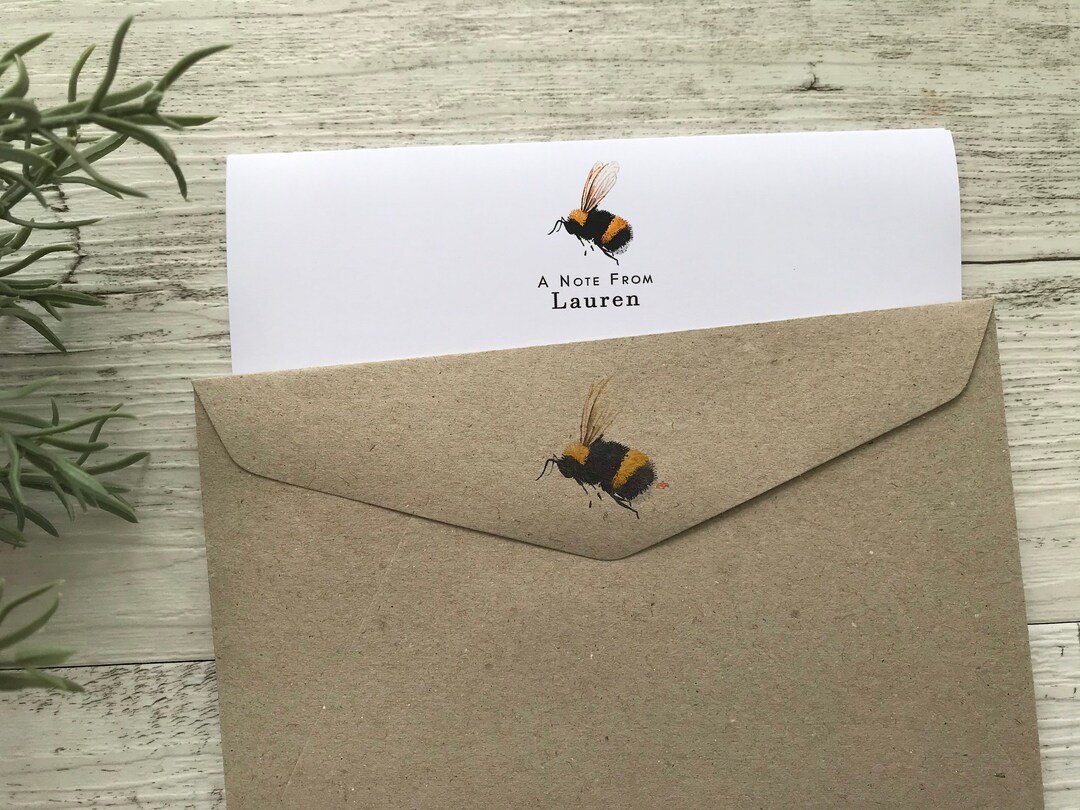 Personalised Writing Paper Set BUMBLE BEE Set of 20 Bee - Etsy