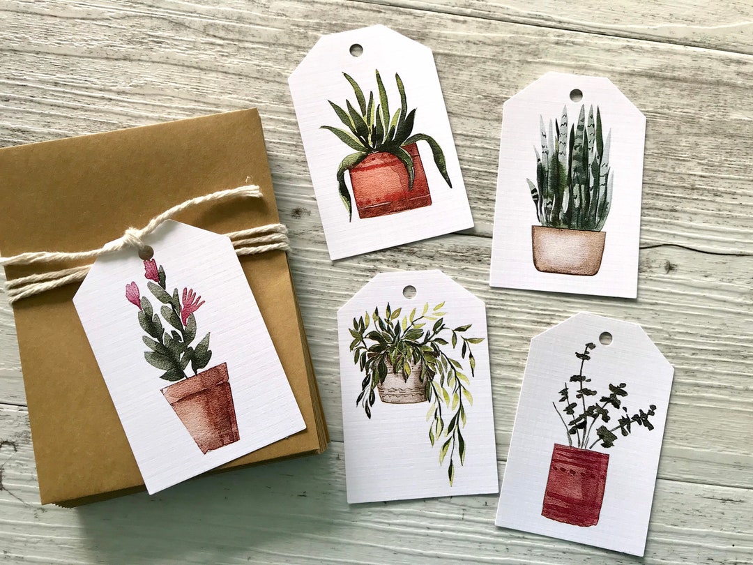POTTED PLANTS Collection 2 Gift Tags Swing Tags pot Plants Gift Tags ...