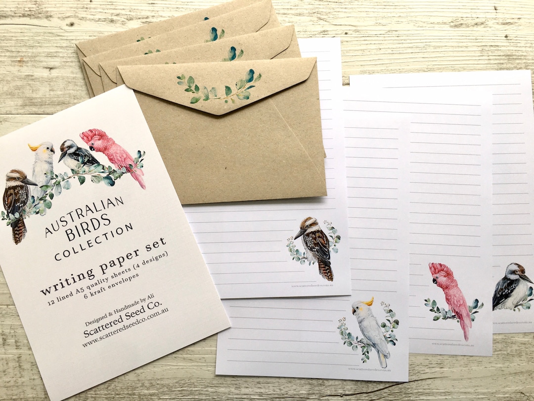 AUSTRALIAN BIRDS Collection Writing Paper Set - Australian Themed ...