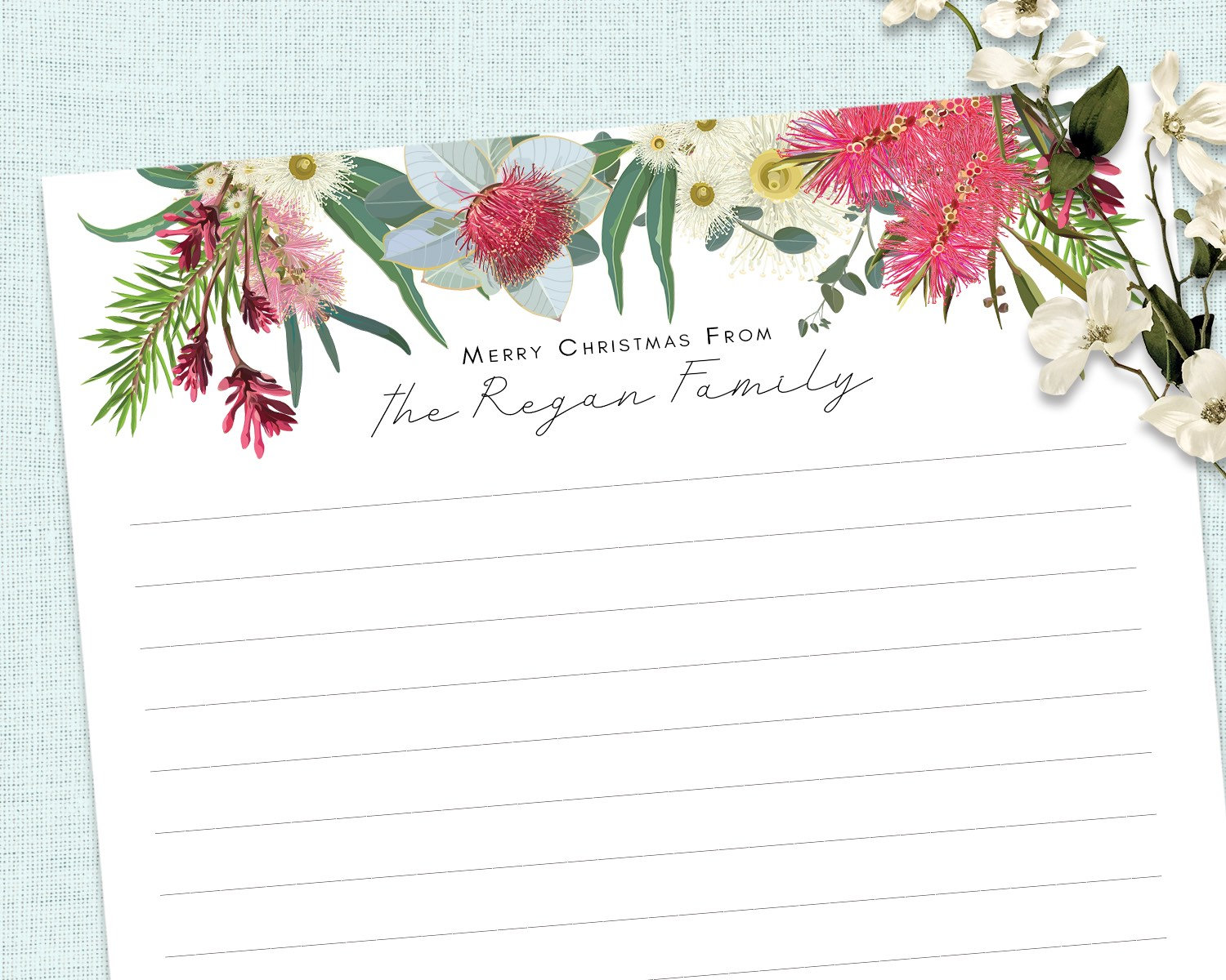 Personalised Writing Paper Set AUSTRALIAN NATIVE FLORA Set - Etsy Australia