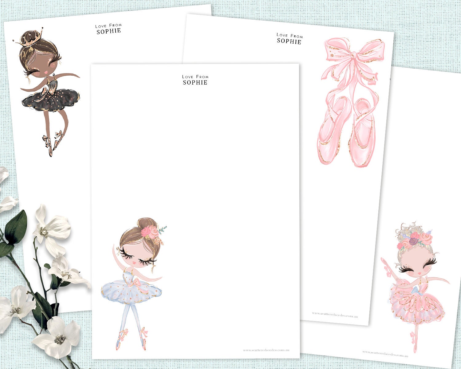 Childrens Personalised BALLERINA Writing Paper Set BALLET - Etsy UK
