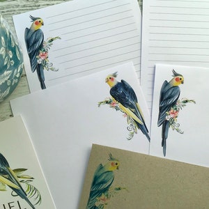 COCKATIEL Collection Writing Paper Set - Bird Themed Notepaper - Penpal ...