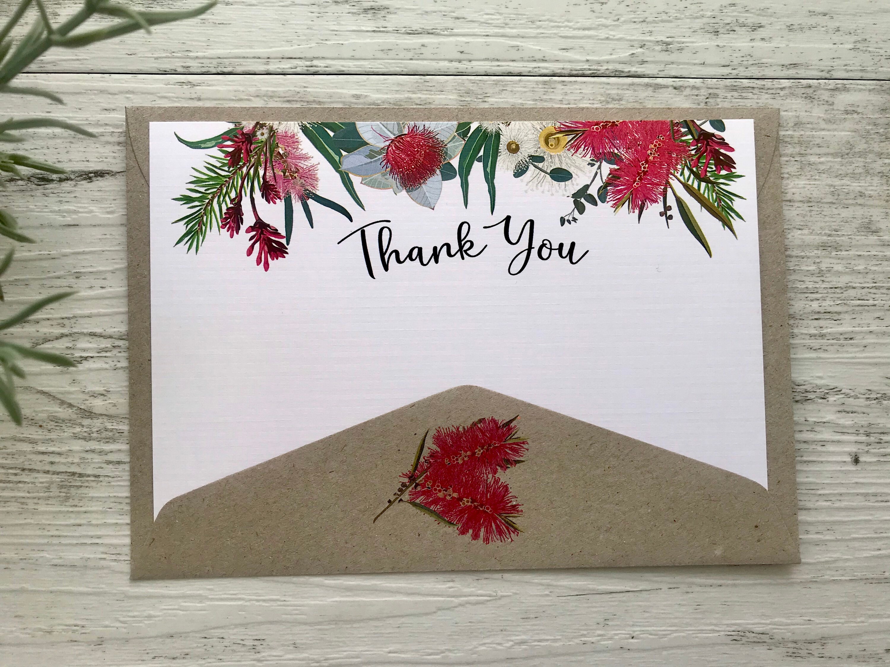 Flat Australian Native Flora THANK YOU Notecards Set of 10 - Etsy Australia