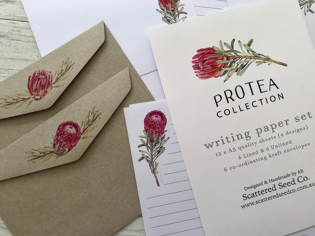 PROTEA Collection Writing Paper Set - Australian Themed Notepaper ...
