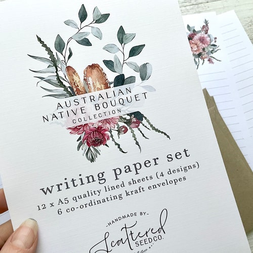 AUSTRALIAN NATIVE BOUQUET Collection Writing Paper Set - Etsy Australia