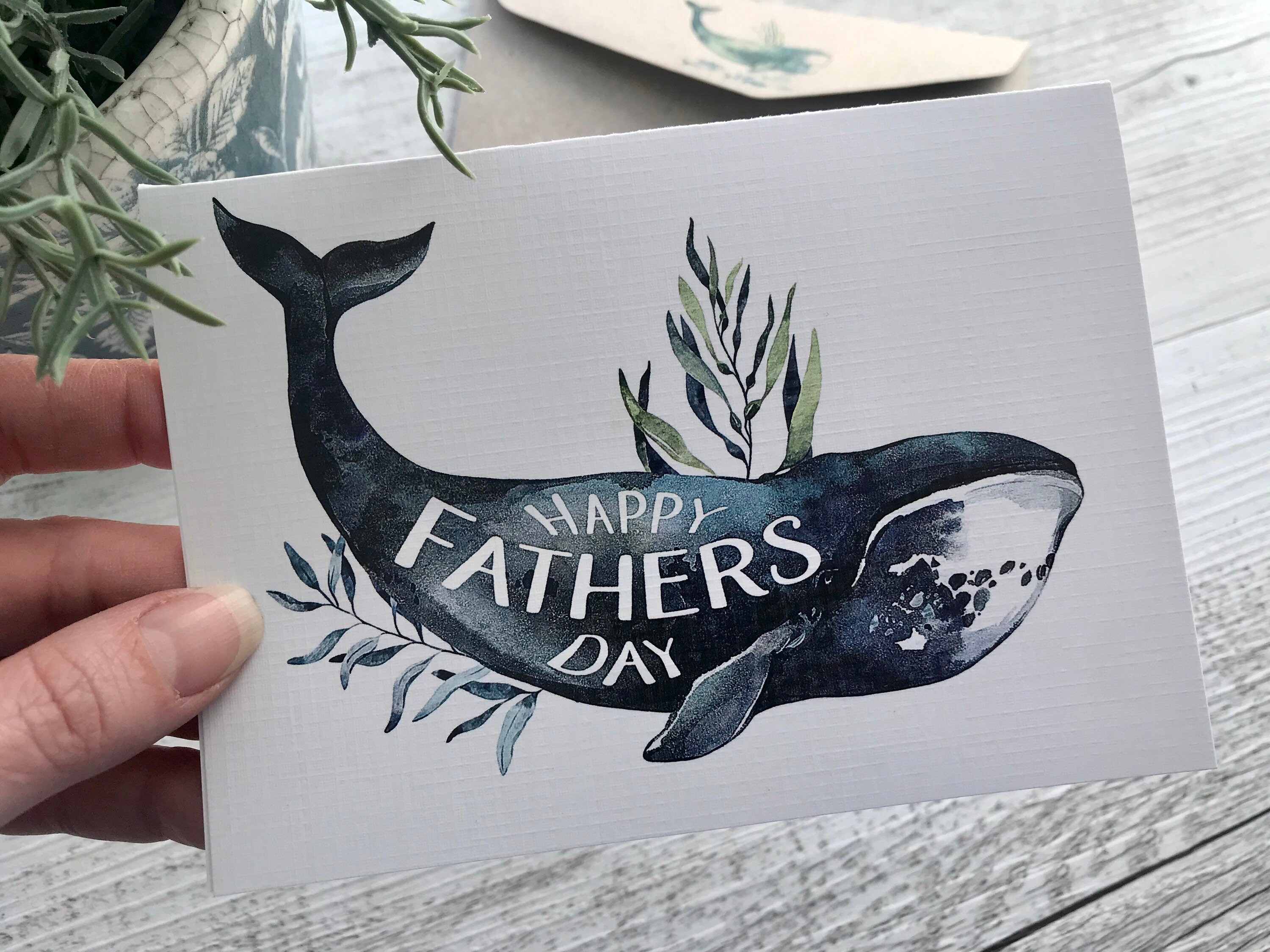 Fathers Day WHALE Card Dad With Love FATHERS DAY - Etsy Australia