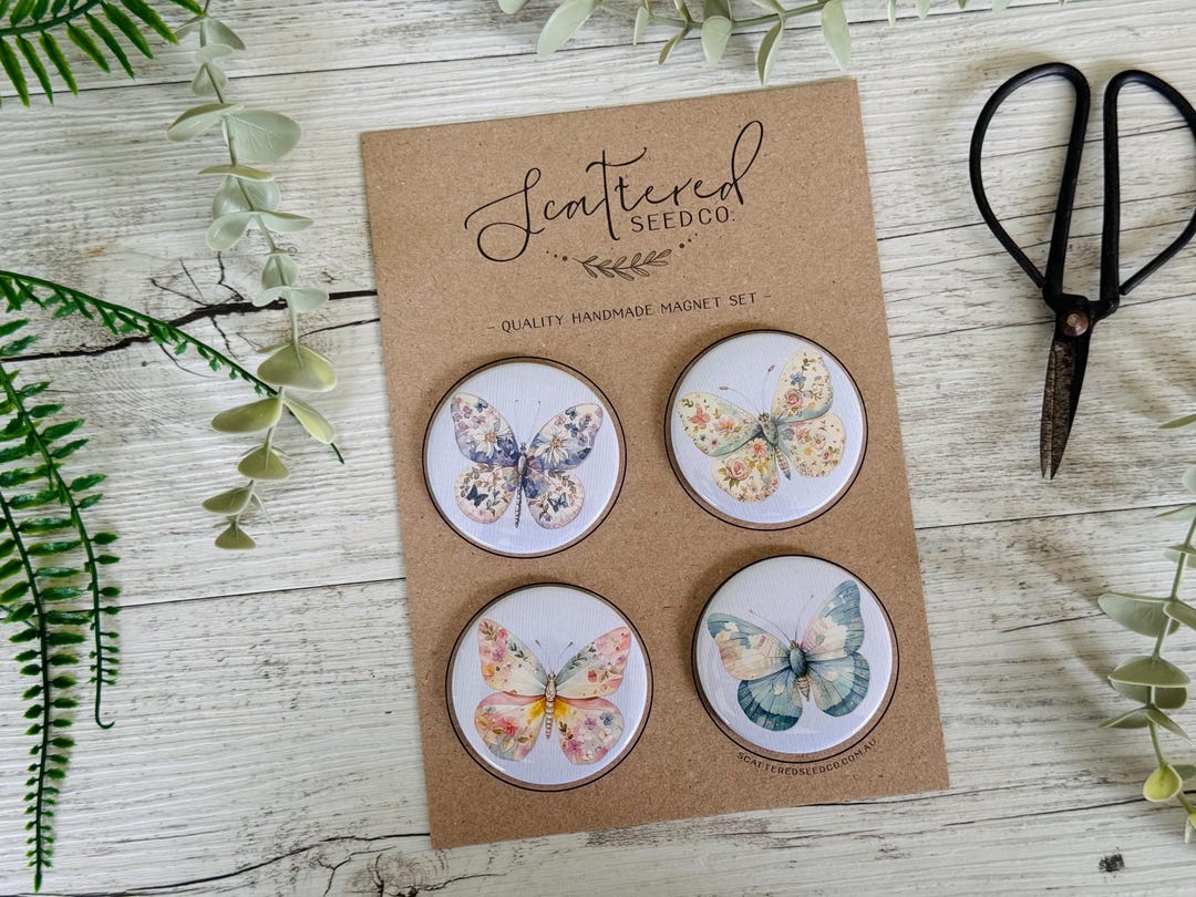 PASTEL BUTTERFLY Fridge Magnets - Large 55mm - Choice of 4 - Butterfly ...