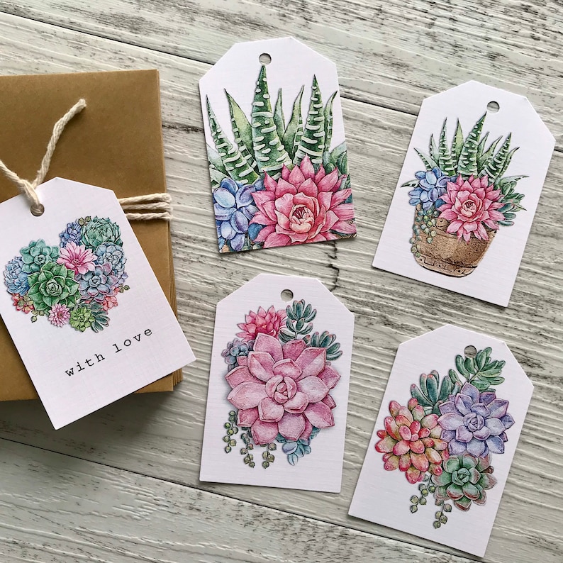 SUCCULENTS Gift Tags Swing Tags pot Plants Gift Tags - Etsy