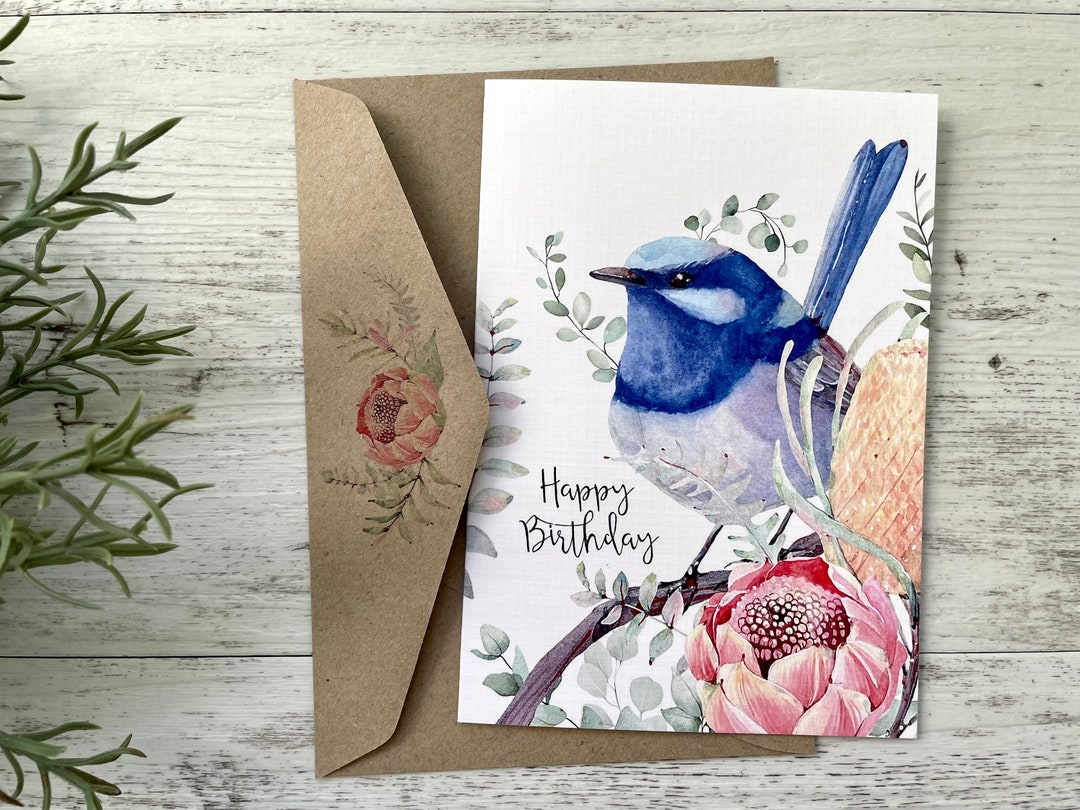 SUPERB FAIRY WREN Birthday Card & Thinking of You Card - Etsy