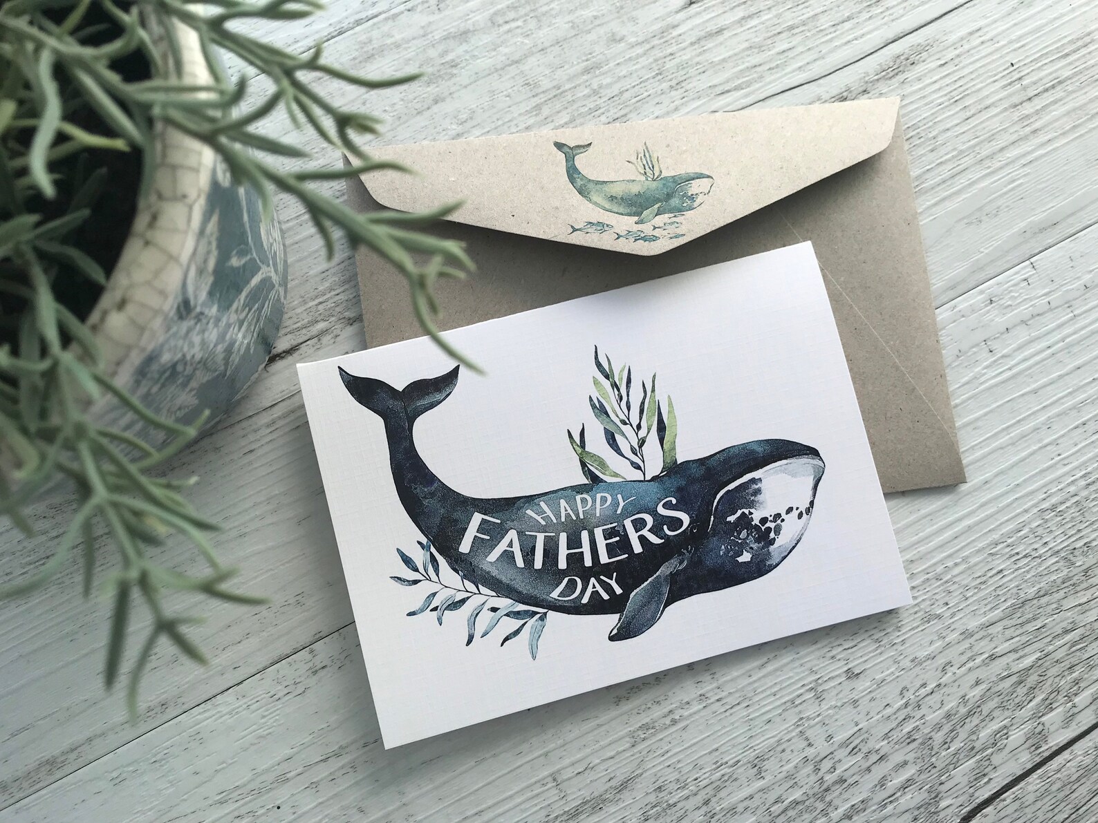 Fathers Day WHALE Card Dad With Love FATHERS DAY - Etsy Australia