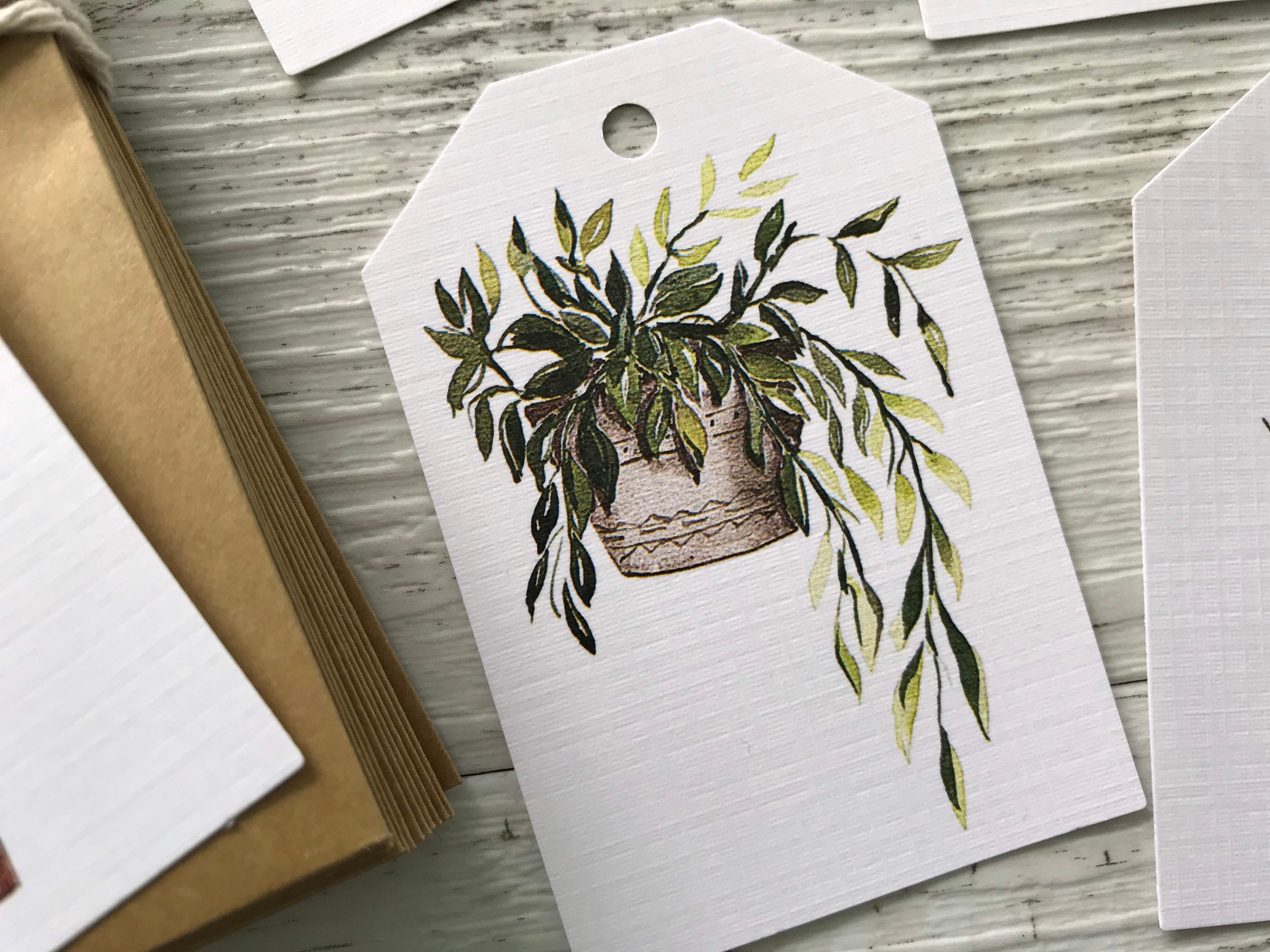 POTTED PLANTS Gift Tags Collection 2 Gardener Gift Swing Tags Set of 10 ...