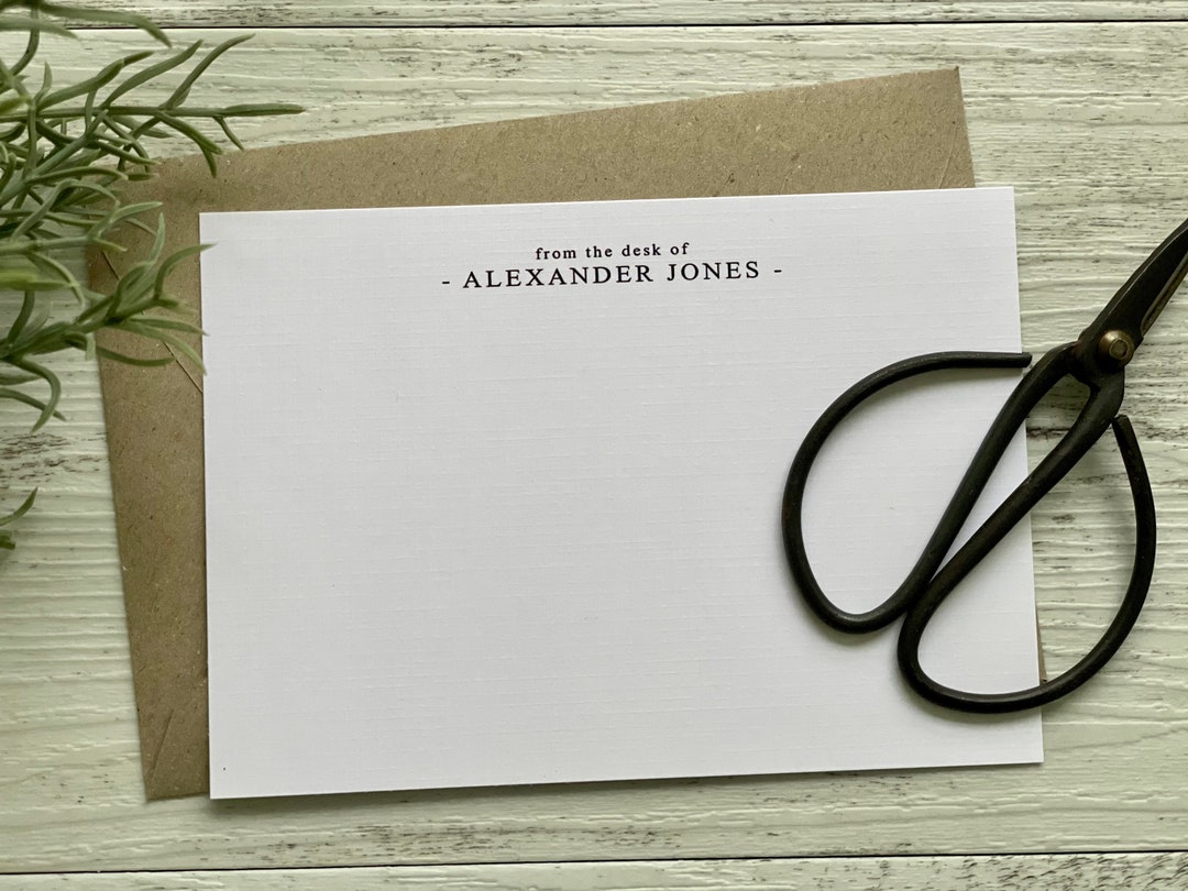 Personalised Mens Flat Notecard Set SIMPLE & STYLISH Set of 10 Mens ...