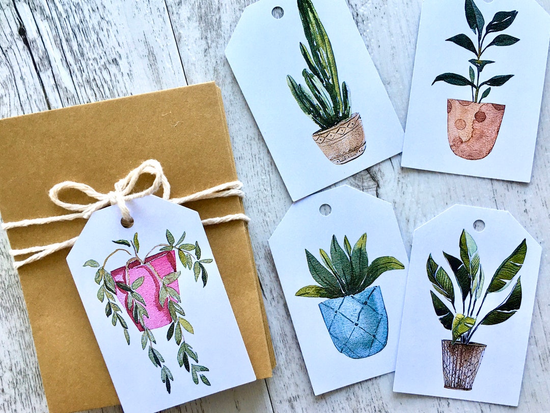 POTTED PLANTS Gift Tags Gardener Gift Swing Tags Pot Plants Gift Tags ...