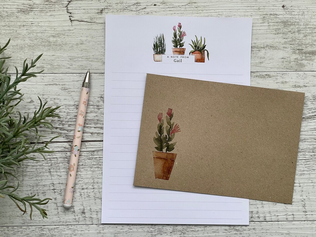 POTTED PLANTS COLLECITON 2 Personalised Writing Paper Set of 20 ...
