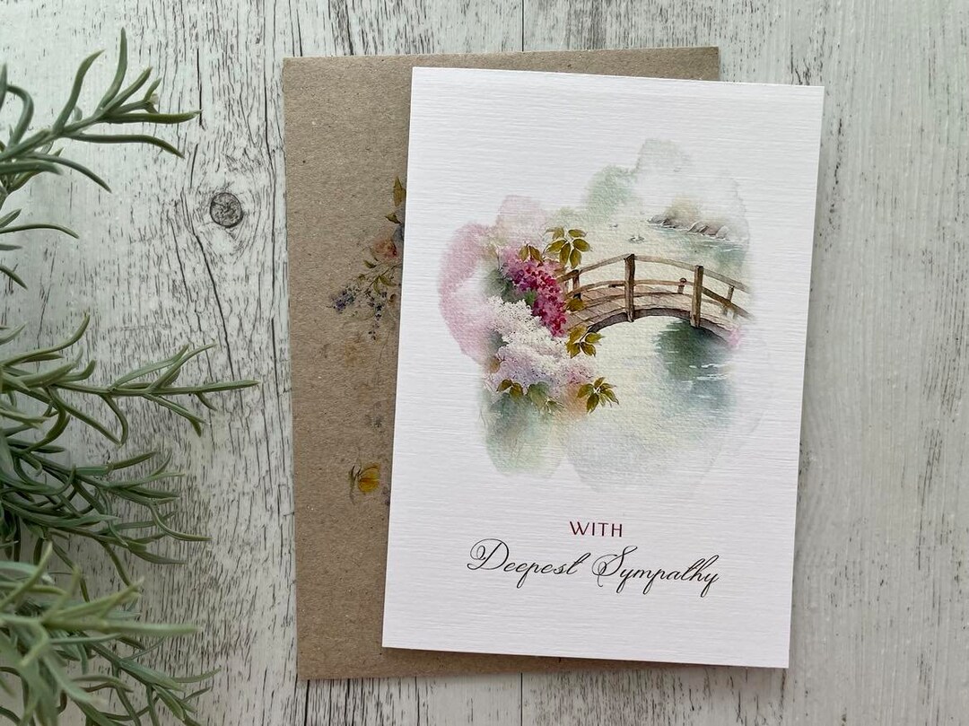 BRIDGE OVER Water With Deepest SYMPATHY Card - Sorry for Your Loss Card ...