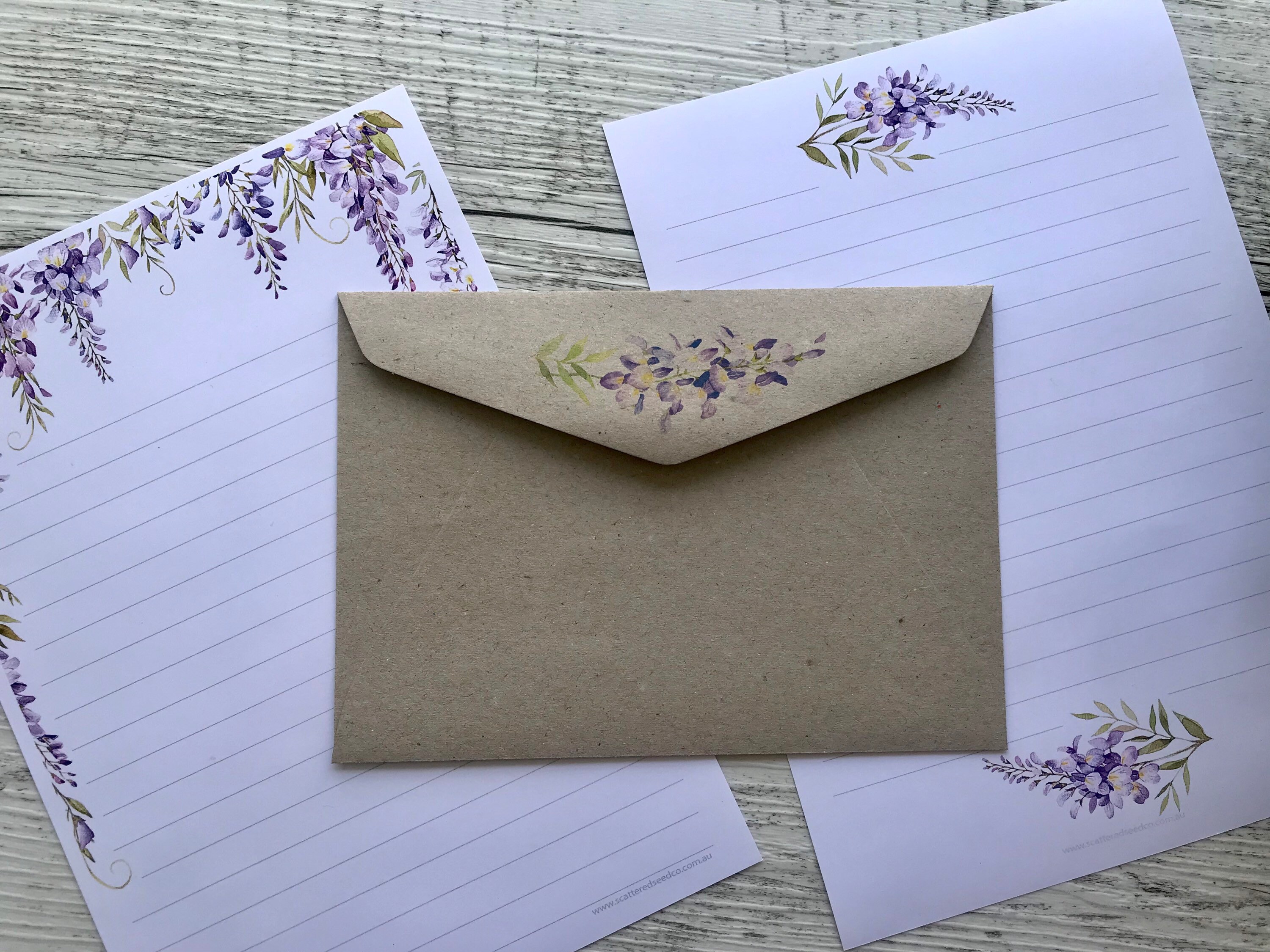 WISTERIA Collection Writing Paper Set ROMANTIC themed | Etsy