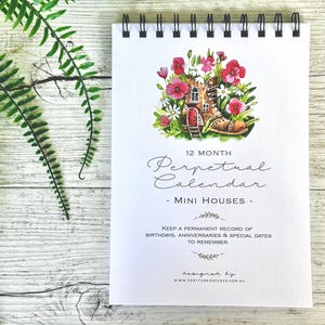 Mini Houses Perpetual Calendar - Birthday Record Book - Etsy Australia