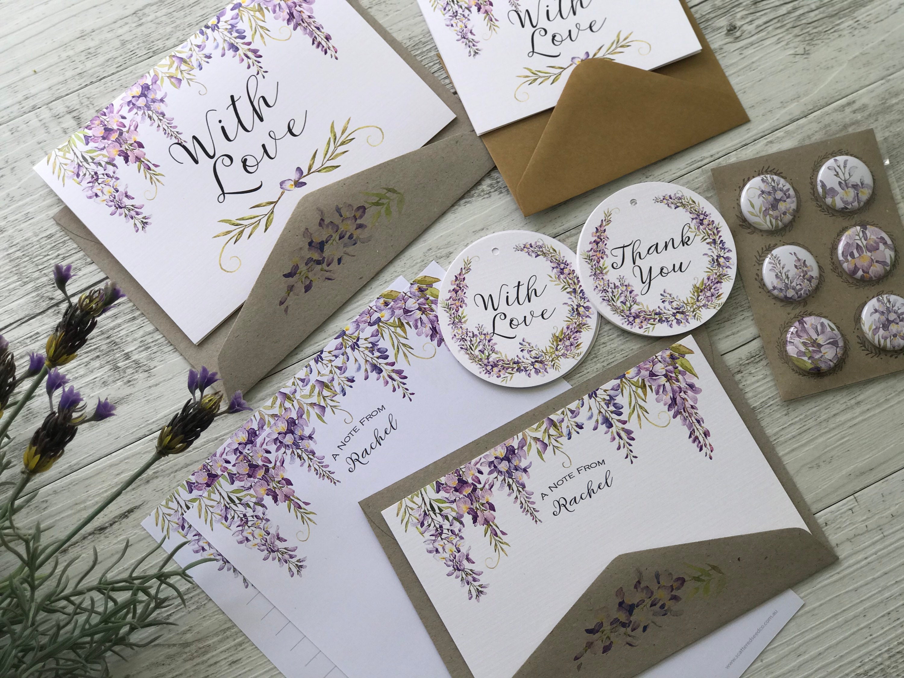 WISTERIA Cards - Thank You - With Love - Congrats - Happy Birthday ...