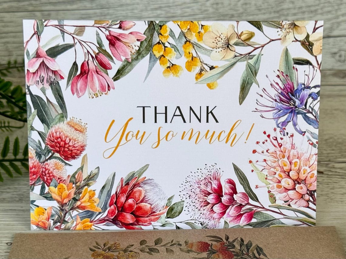 Australian Native Floral THANK YOU Card - AUSTRALIAN Flora - Aussie ...
