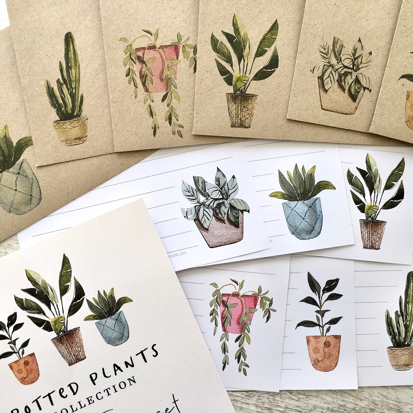 POTTED PLANTS Collection 1 Writing Paper Set Pot Plants - Etsy Australia