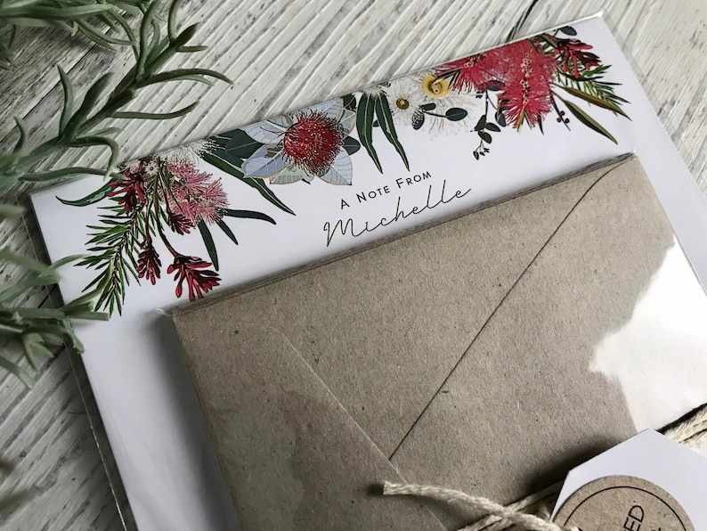 Personalised Writing Paper Set AUSTRALIAN NATIVE FLORA Set - Etsy Australia
