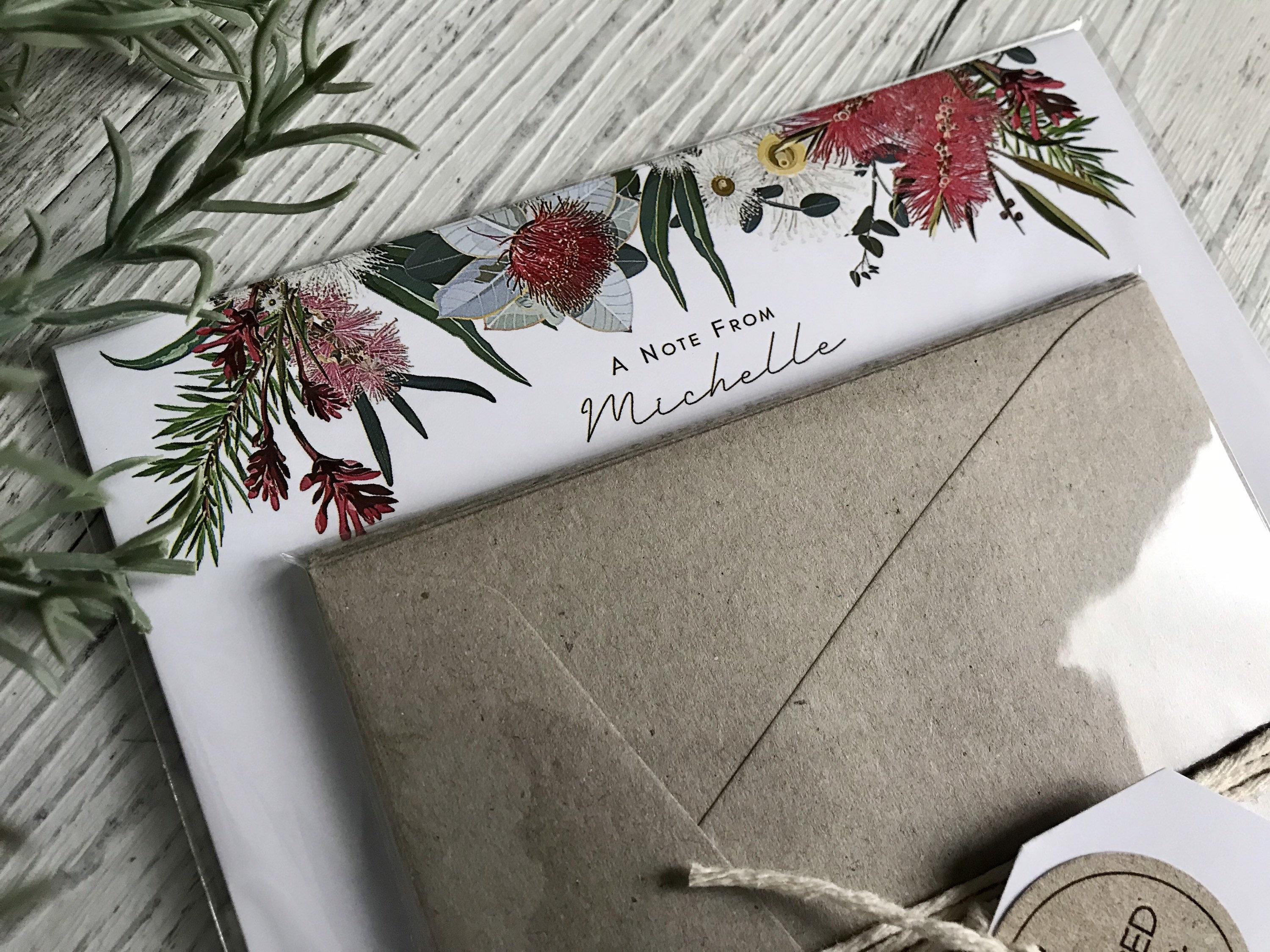 Personalised Writing Paper Set - AUSTRALIAN NATIVE FLORA - Set of 20 ...