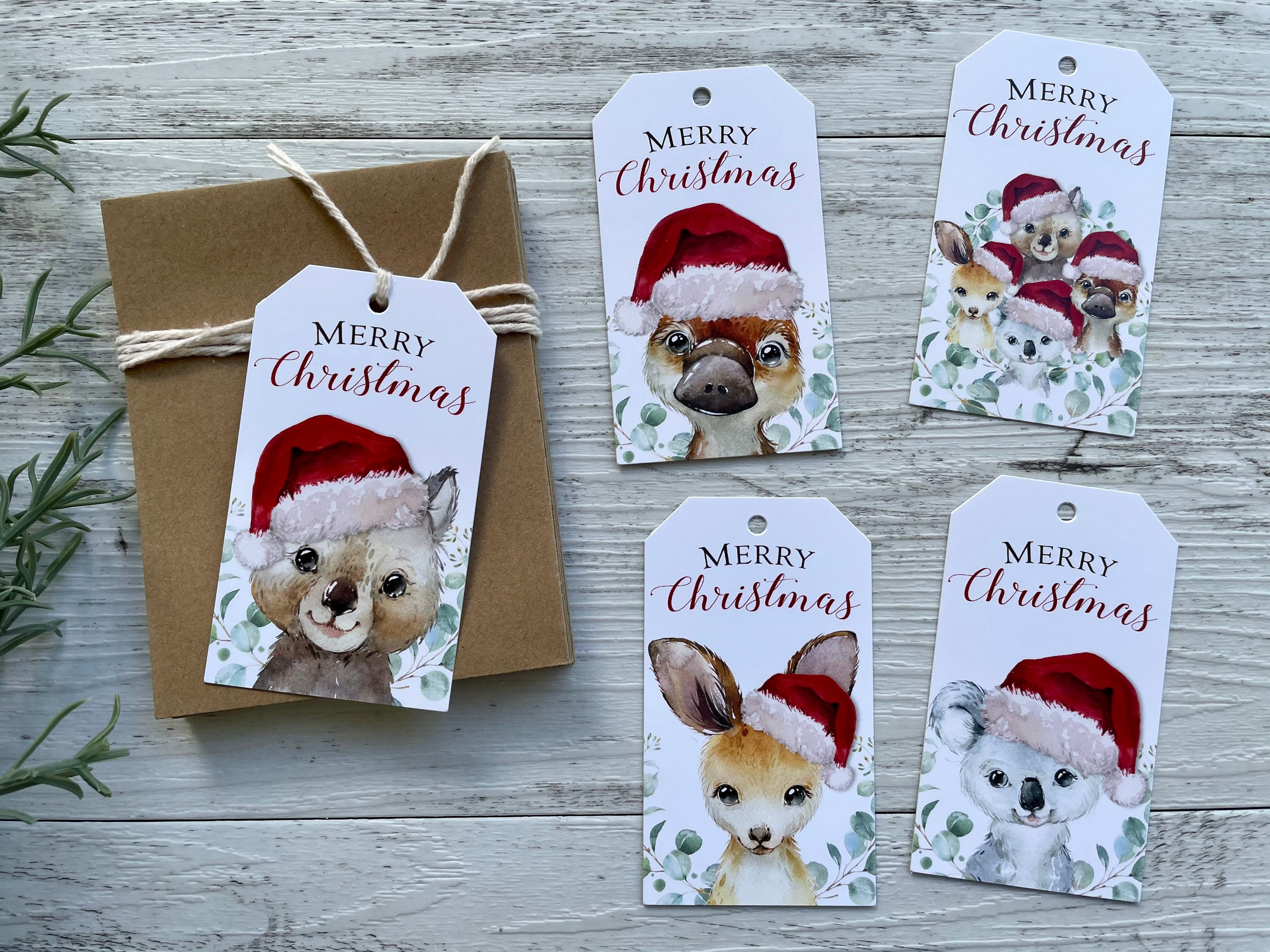 New AUSTRALIAN ANIMALS CHRISTMAS Gift Tags - Swing Tags - Koala ...
