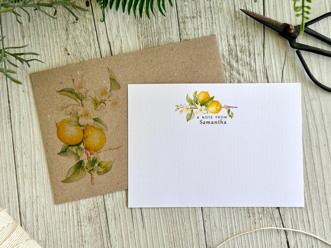 Flat LEMON Branch Notecard Set - Set of 10 - LEMON Stationery - LEMON ...