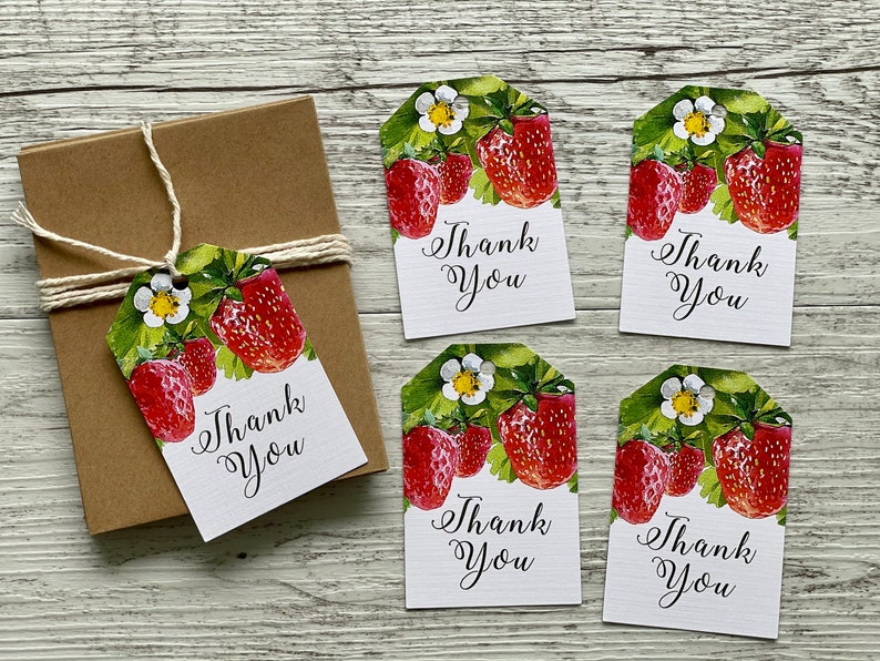 STRAWBERRY Gift Tags for Canning Gift Thank You Swing Tags Strawberry ...