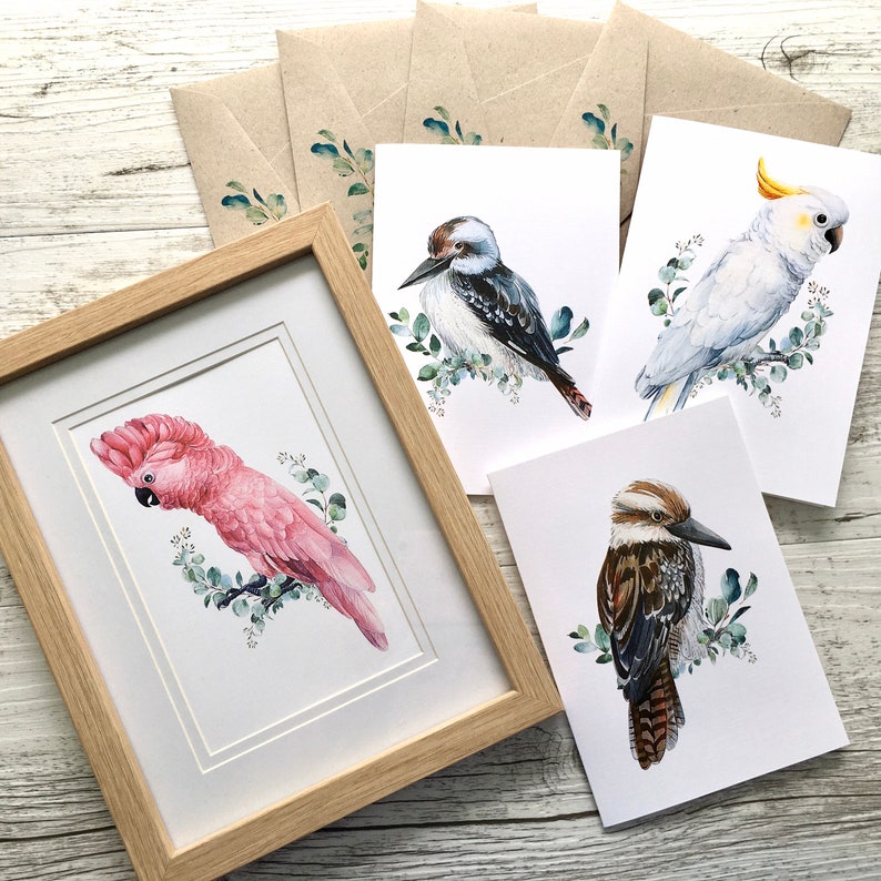 AUSTRALIAN BIRDS Cards Set of 4 Assorted Aussie Bird Designs - Etsy