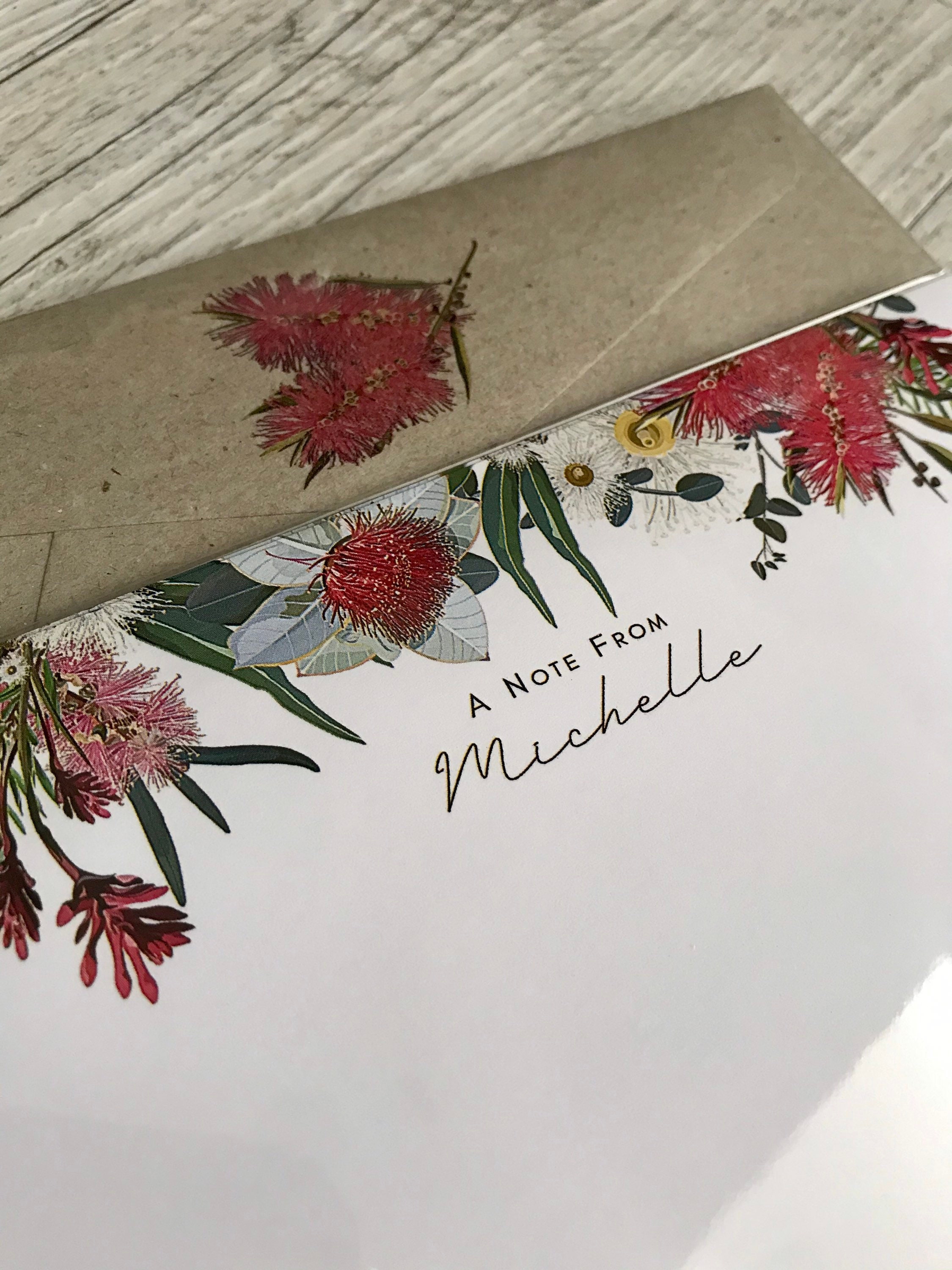 Personalised Writing Paper Set AUSTRALIAN NATIVE FLORA Set - Etsy Australia