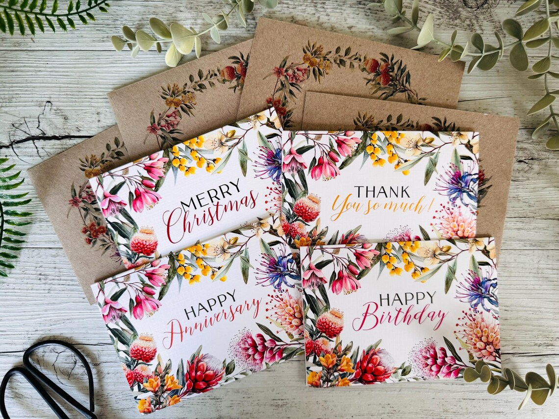 Australian Native Floral THANK YOU Card - AUSTRALIAN Flora - Aussie ...