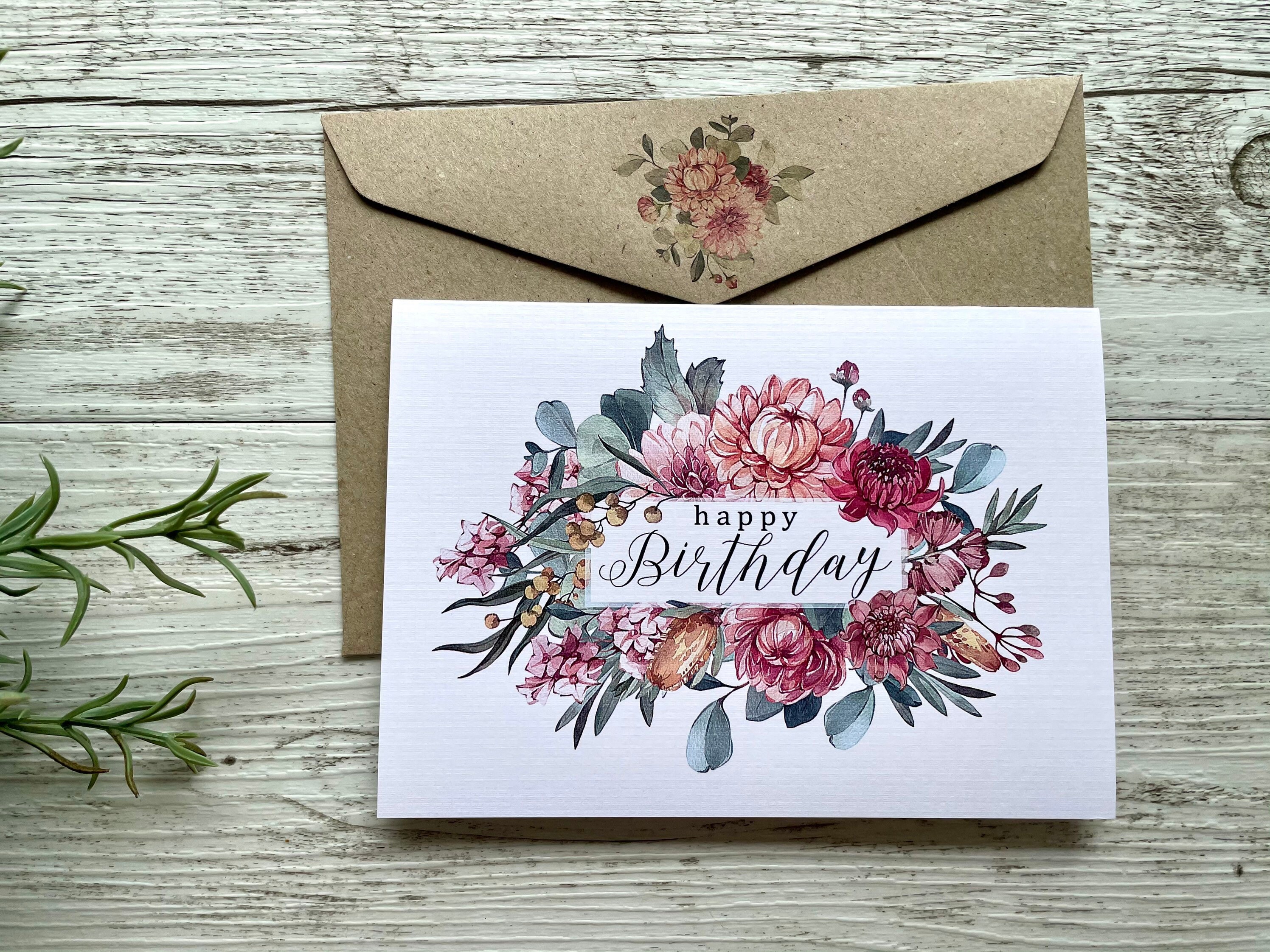 AUSTRALIAN NATIVE BOUQUET Birthday Card - Floral Birthday Flower Cards ...