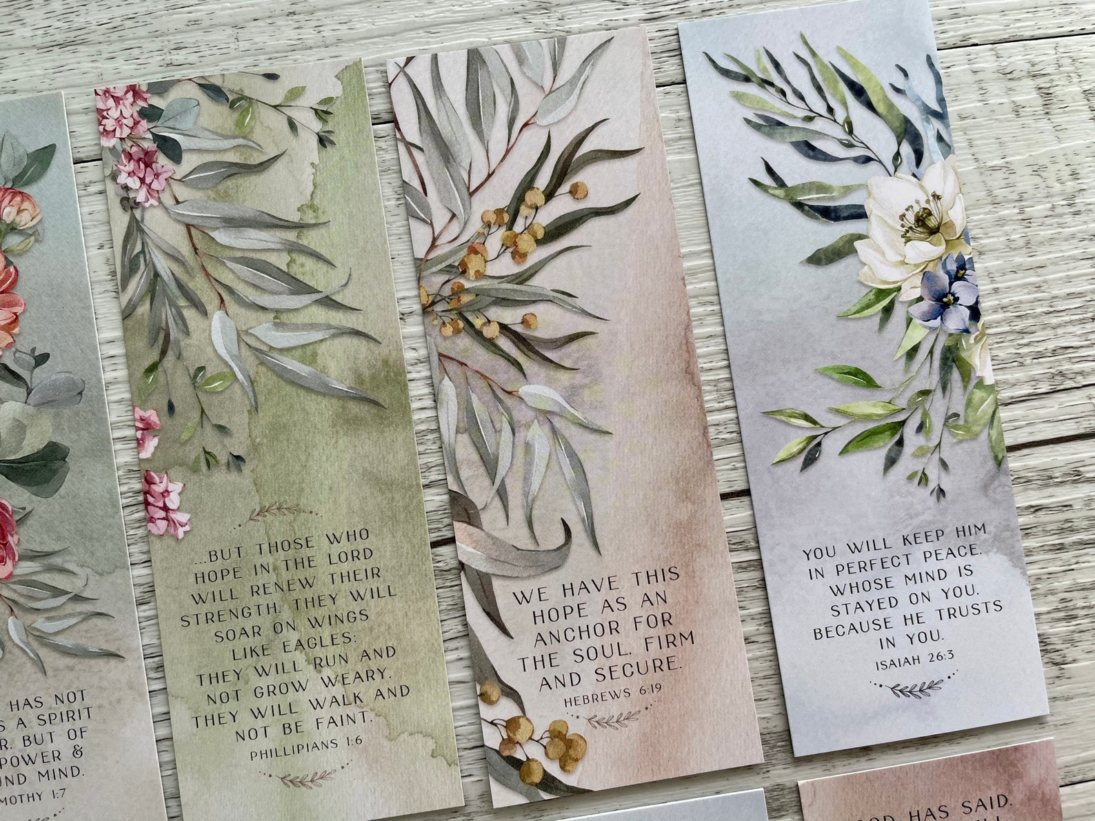 Christian Scripture Watercolour Floral Bookmarks Set of 10 - Etsy