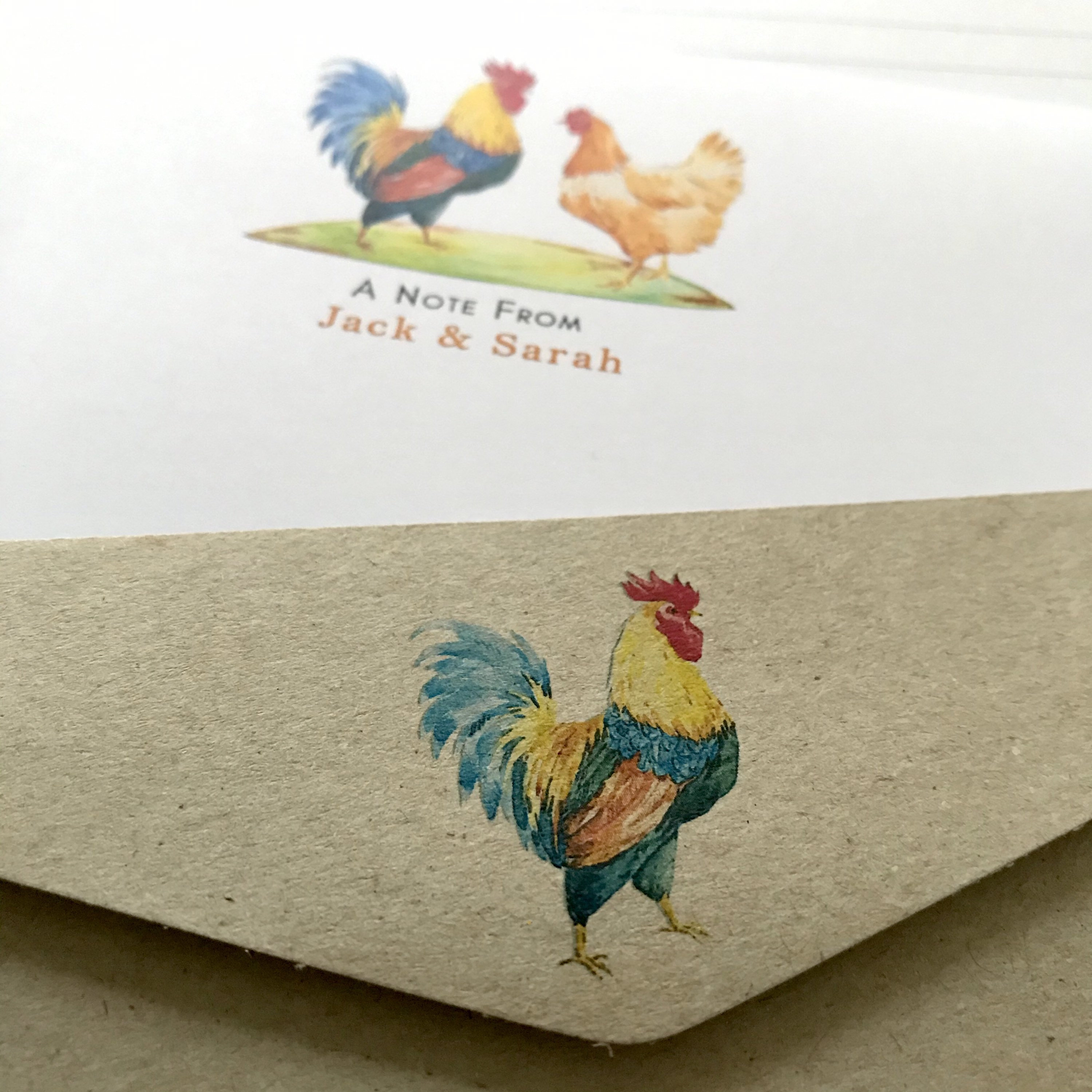 ROOSTER & CHICKEN Personalised Writing Paper Set of 20 - Etsy Australia