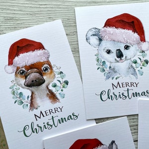 AUSTRALIAN ANIMAL Christmas Cards - 4 Assorted Aussie Animals - Etsy