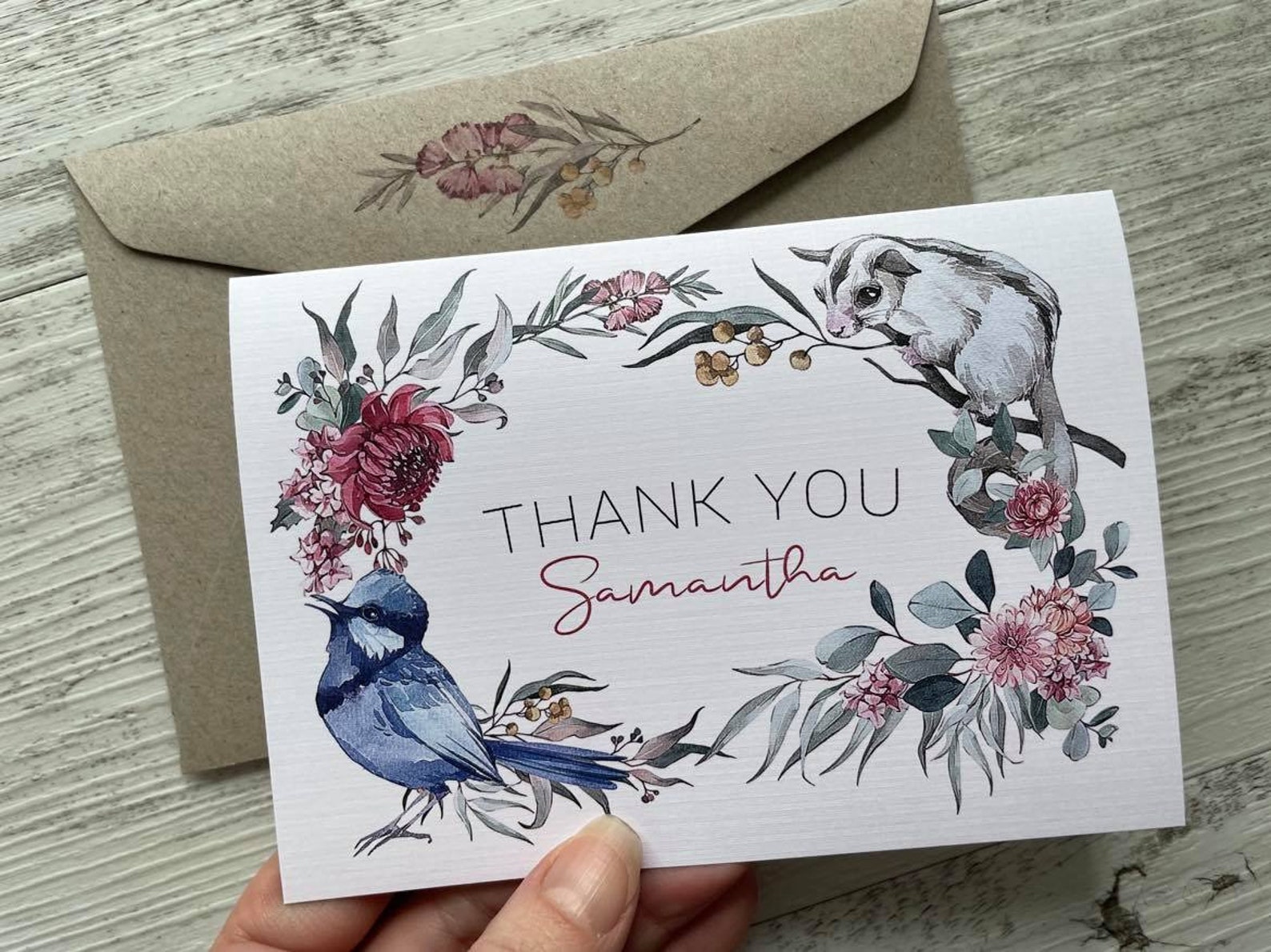 Thank You Cards NATIVE AUSTRALIAN WILDLIFE - Personalised Thank You ...