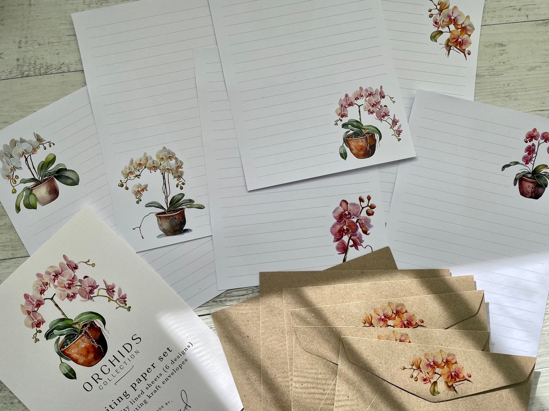 ORCHIDS Collection Writing Paper Set - Notepaper - Penpal Set ...