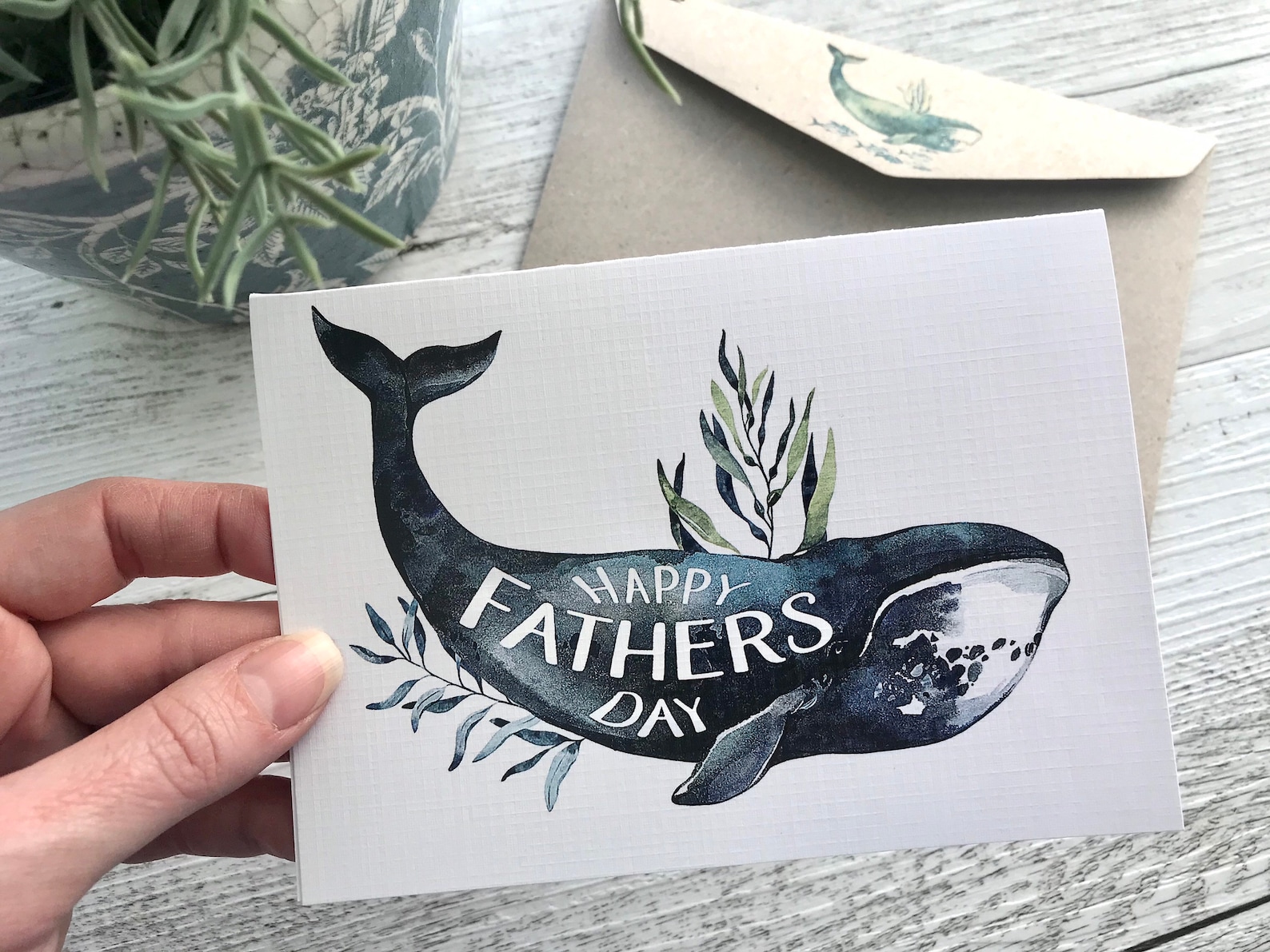 Fathers Day WHALE Card Dad With Love FATHERS DAY - Etsy Australia