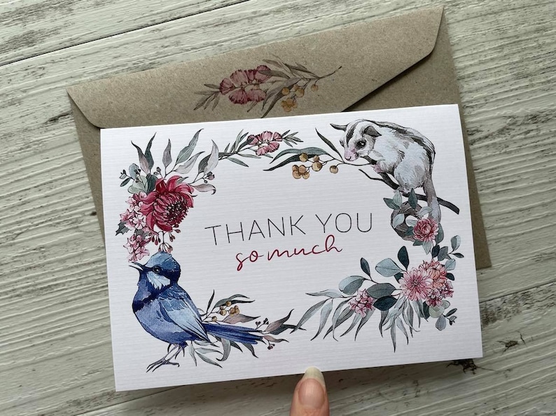 Thank You Cards NATIVE AUSTRALIAN WILDLIFE Personalised | Etsy