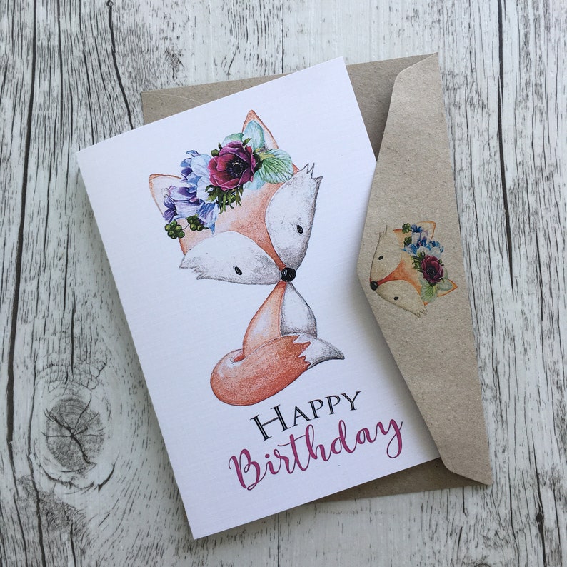 WOODLAND ANIMALS Birthday Cards Set of 4 or Buy Individually - Etsy