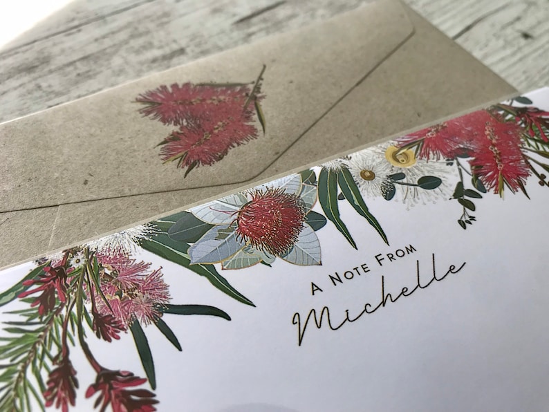 Personalised Writing Paper Set AUSTRALIAN NATIVE FLORA Set - Etsy Australia