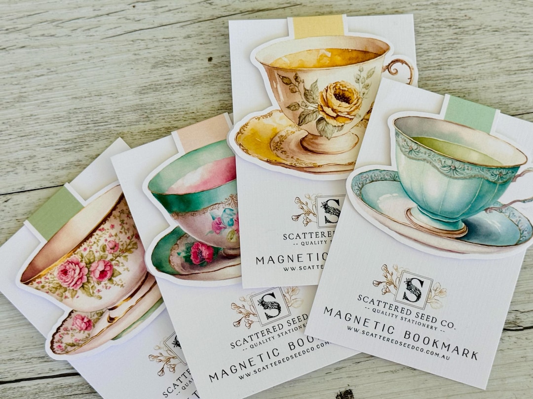 Vintage Teacup MAGNETIC BOOKMARKS for Teacup Collector Book Lover Gift ...