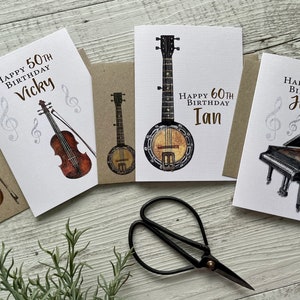 Personalised Musical Instrument Birthday Card - Piano Birthday Card ...
