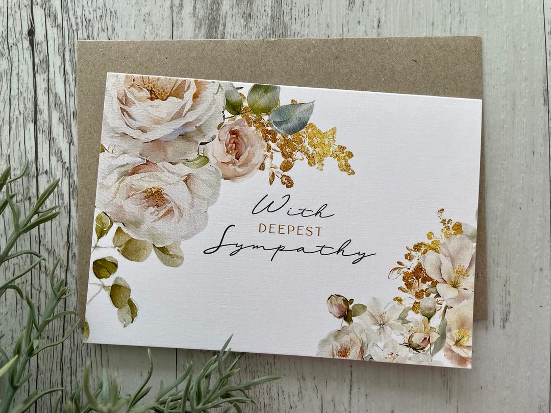 ROSES With Deepest SYMPATHY Card - Sorry for Your Loss Card - Scattered ...