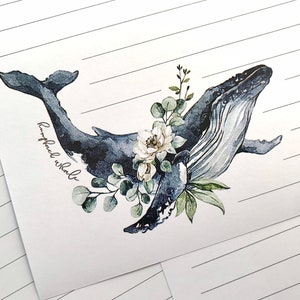OCEAN FLORAL Collection Writing Paper Set - Marine Themed Notepaper ...