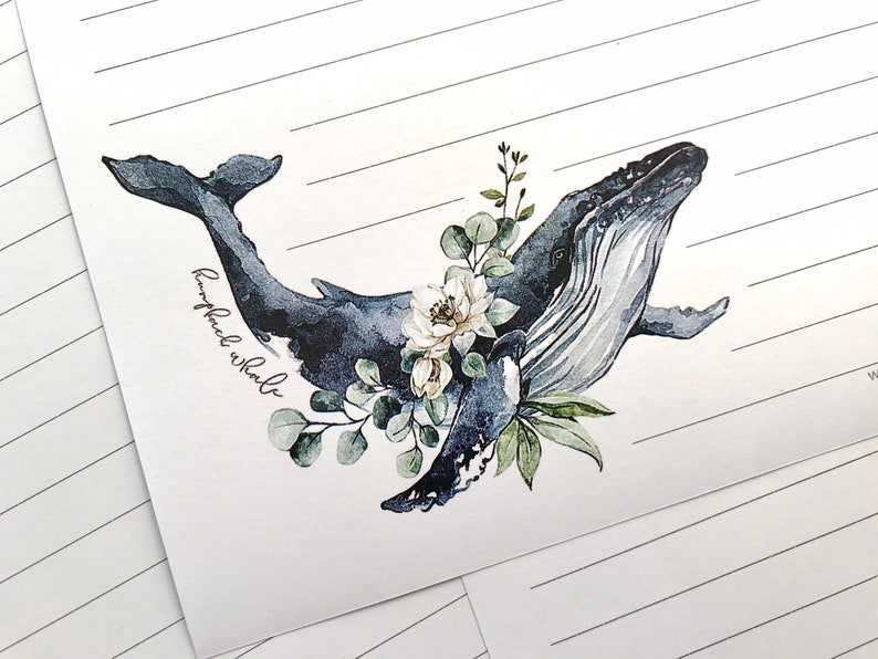 OCEAN FLORAL Collection Writing Paper Set Marine Themed | Etsy